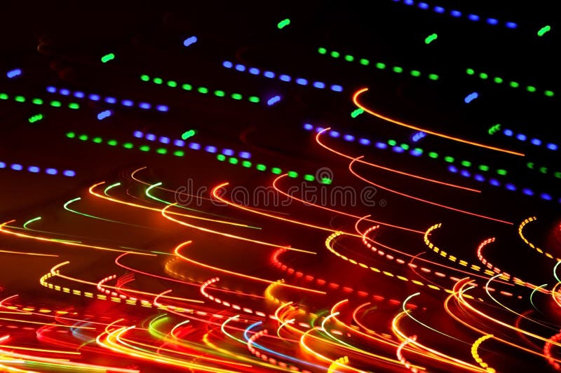 Blurred Abstract Background. Drawing with Light, Garlands. Stock Image ...