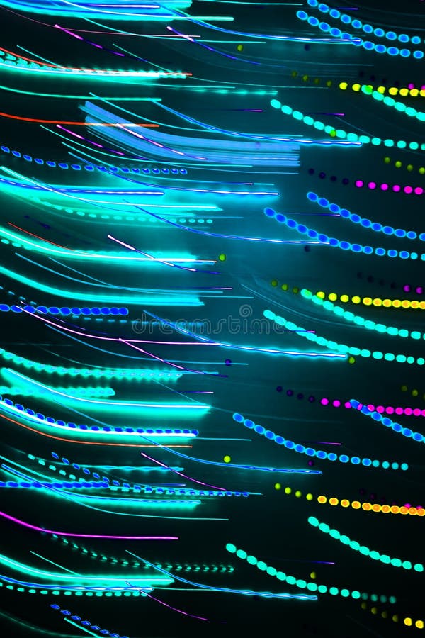 Blurred Abstract Background. Drawing with Light, Garlands. Stock Photo ...