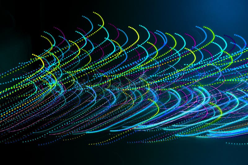 Blurred Abstract Background. Drawing with Light, Garlands. Stock Photo ...