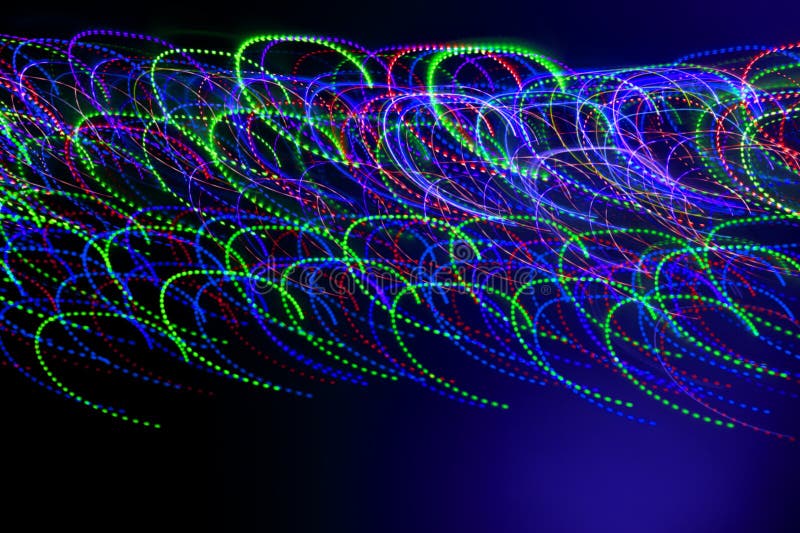 Blurred Abstract Background. Drawing with Light, Garlands. Stock Photo ...