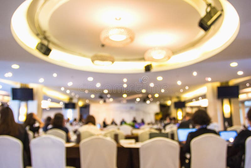 Blurred Abstract Background of People Meeting Conference Seminar Stock ...