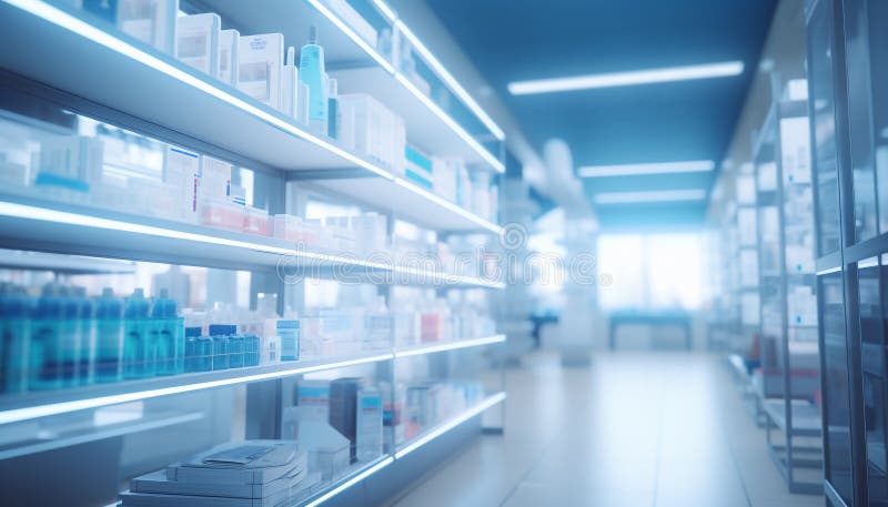 The Blurred Abstract Background of the Pharmacy. Stock Image - Image of ...