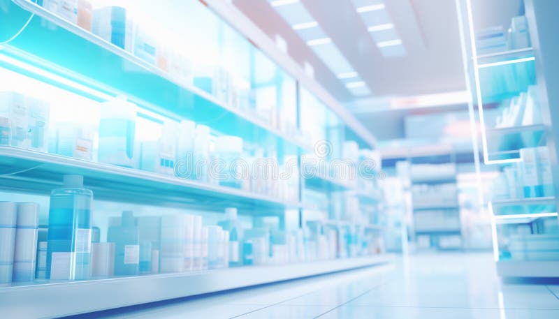 The Blurred Abstract Background of the Pharmacy. Stock Photo - Image of ...