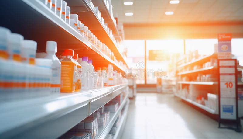 The Blurred Abstract Background of the Pharmacy. Stock Image - Image of ...
