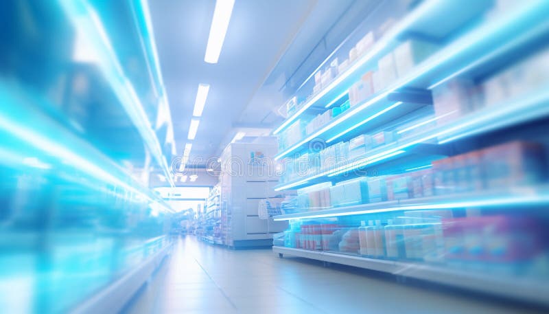 The Blurred Abstract Background of the Pharmacy. Stock Image - Image of ...