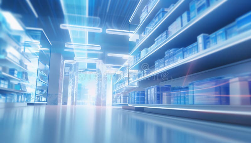 The Blurred Abstract Background of the Pharmacy. Stock Photo - Image of ...