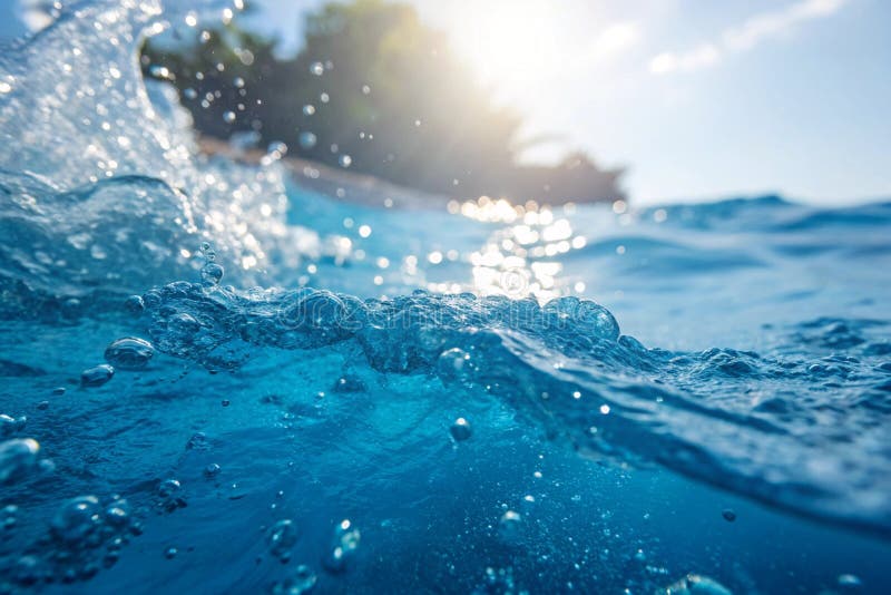 Blurred Abstract Blue Water Surface Stock Illustration - Illustration ...