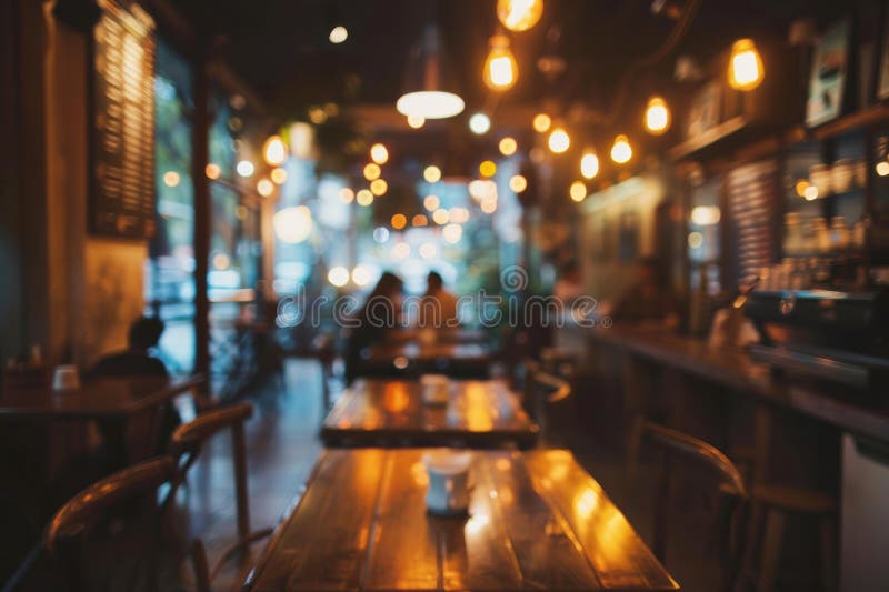 Blurred Abstract Coffee Shop Background, Atmospheric Cozy Cafe Interior ...