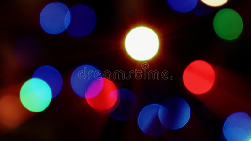 Blurred Abstract Moving Lights Bokeh Effect. Christmas Tree. 4K ...