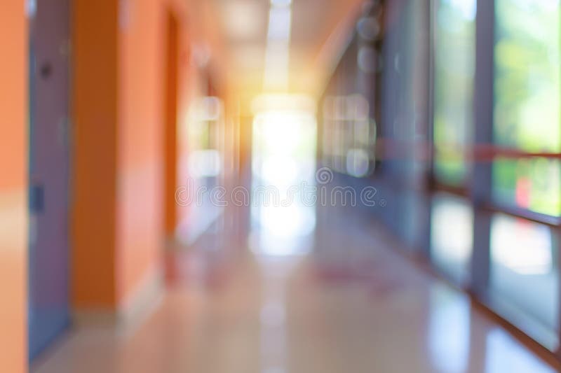 Blurred Abstract School Background, Soft Focus on Classroom Interior ...