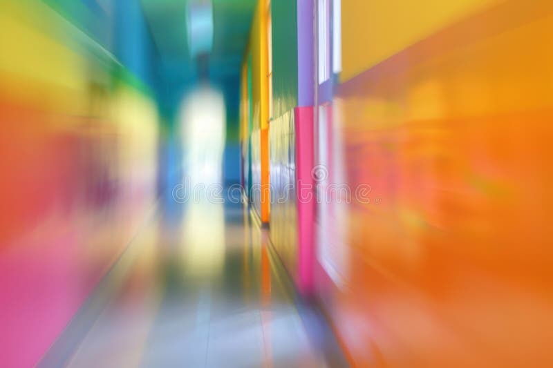 Blurred Abstract School Background, Soft Focus on Classroom Interior ...