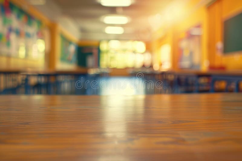 Blurred Abstract School Background, Soft Focus on Classroom Interior ...
