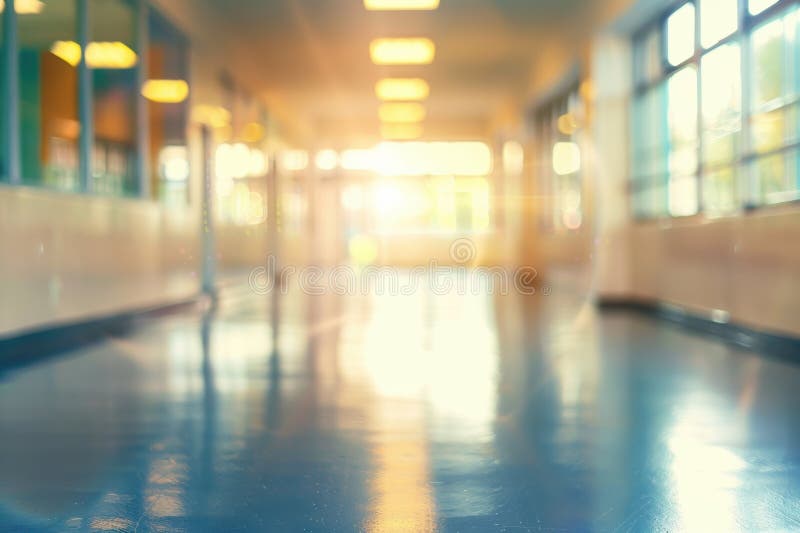 Blurred Abstract School Background, Soft Focus on Classroom Interior ...