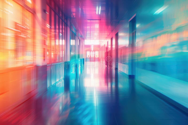 Blurred Abstract School Background, Soft Focus on Classroom Interior ...