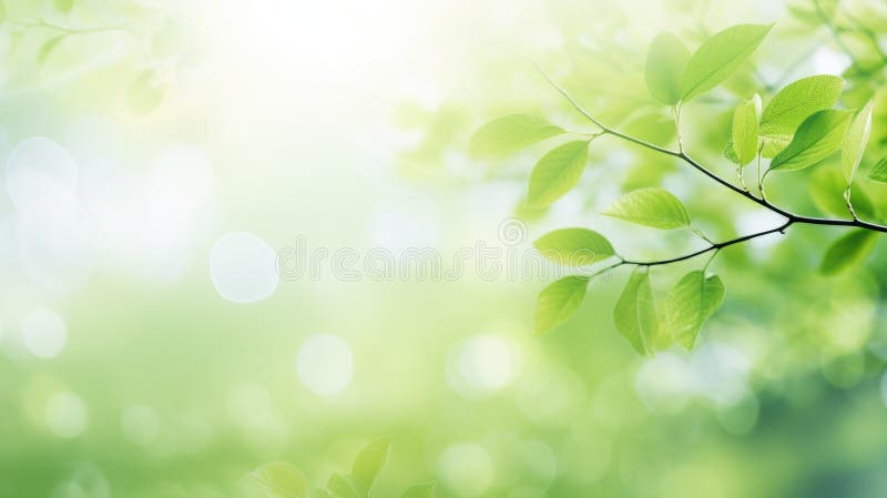 Blurred Abstract Spring Background with Green Leaves Stock Illustration ...