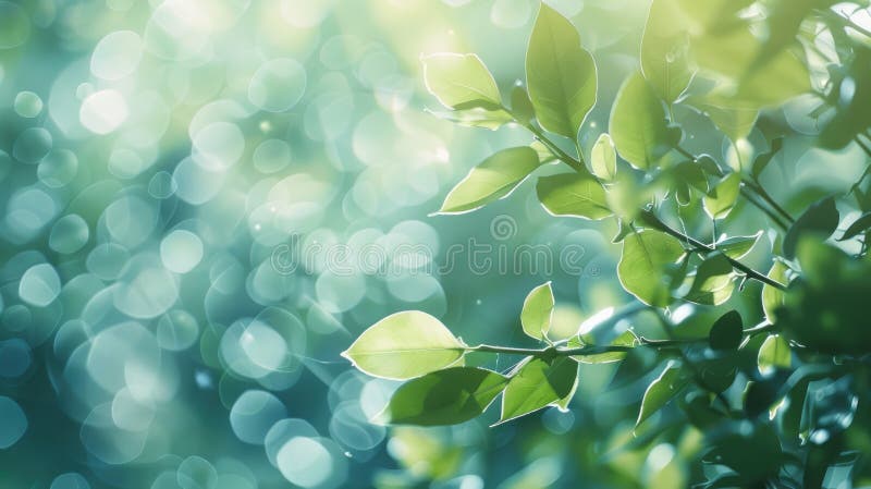 Blurred Abstract Spring Background with Green Leaves Stock Illustration ...