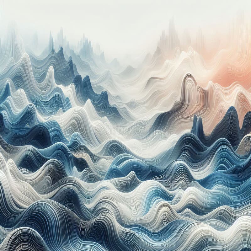 Blurred Abstract Waves Abstract Wave Patterns Unfocused on a Whi Stock ...