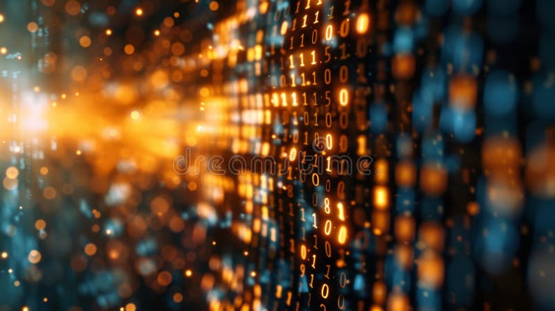 A Blurred Backdrop of Cascading Numbers and Symbols Representing the ...