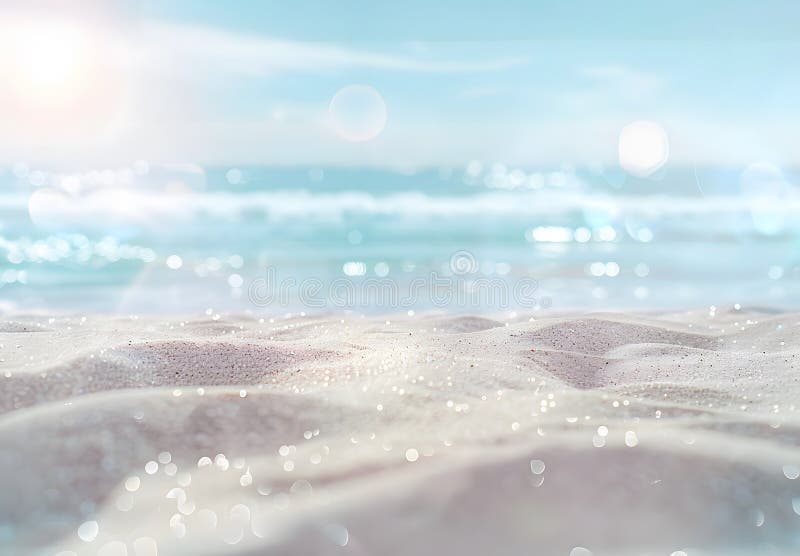 Blurred Beach Background with Bokeh Effect Stock Illustration ...