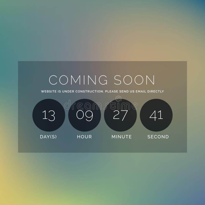 Blurred Background with Coming Soon Text and Countdown Timer Stock ... Blurred Background with Coming Soon Text and Countdown Timer Stock ...