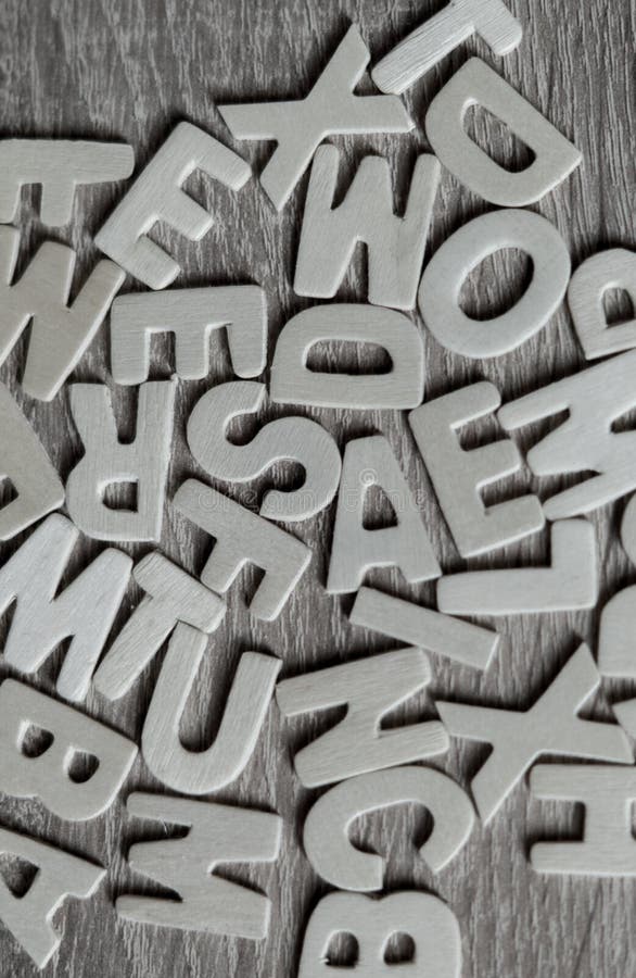 Blurred Background. Letters on Wooden Table Stock Photo - Image of ...