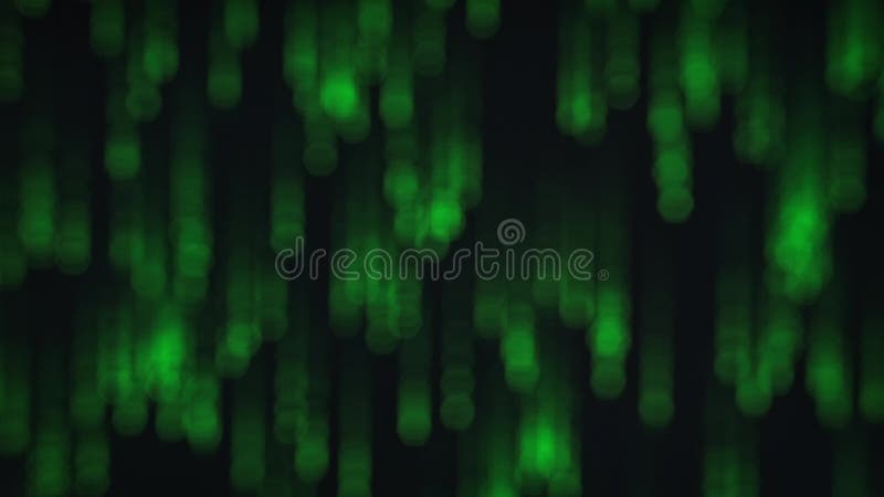 Blurred Background of Matrix Code Rain, Green Digits Glow and Falling ...