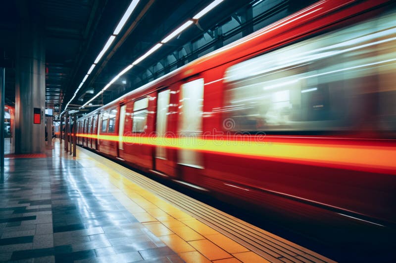 The Blurred Background of a Moving Train or Commuter Train in the ...