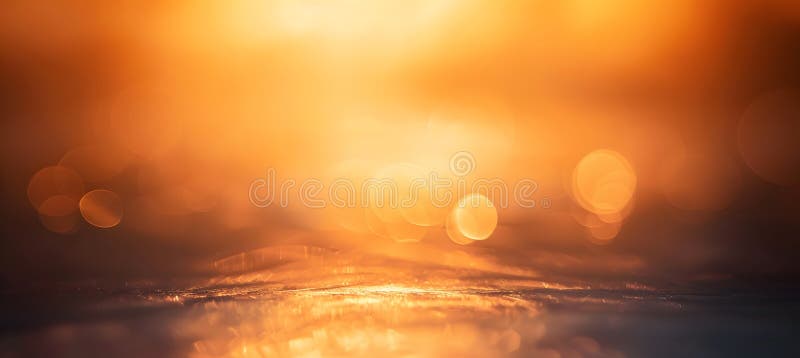 Abstract Orange Glow Background with Bokeh Stock Illustration ...