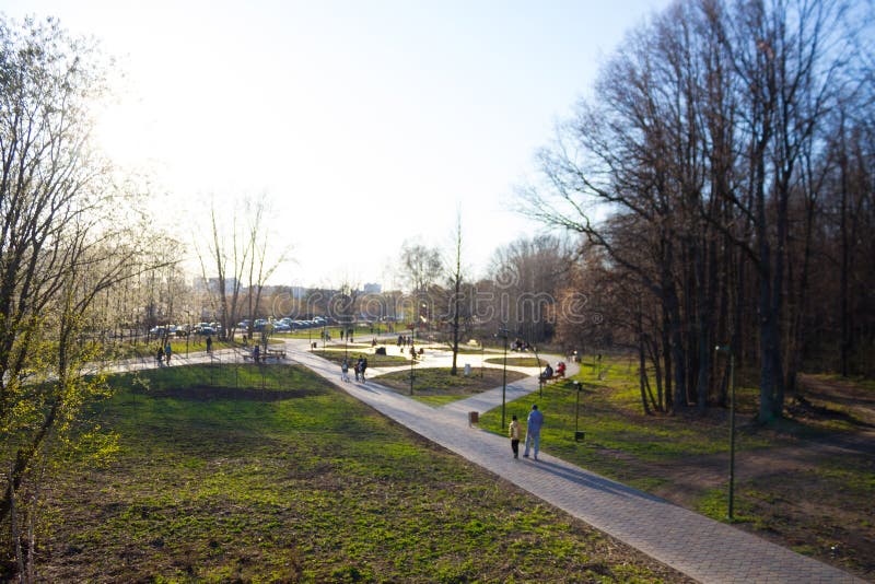 Blurred Background of People Activities in Park Editorial Photography ...