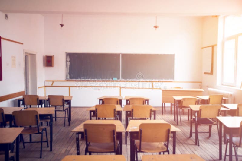 Blurred Background of School Classroom Stock Image - Image of ...