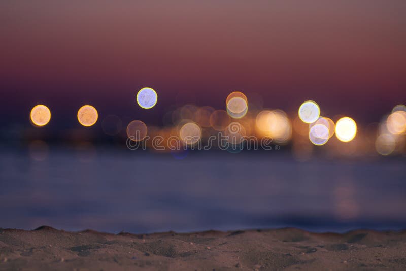 Blurred Background of Seaside Sunset View - Image Stock Image - Image ...