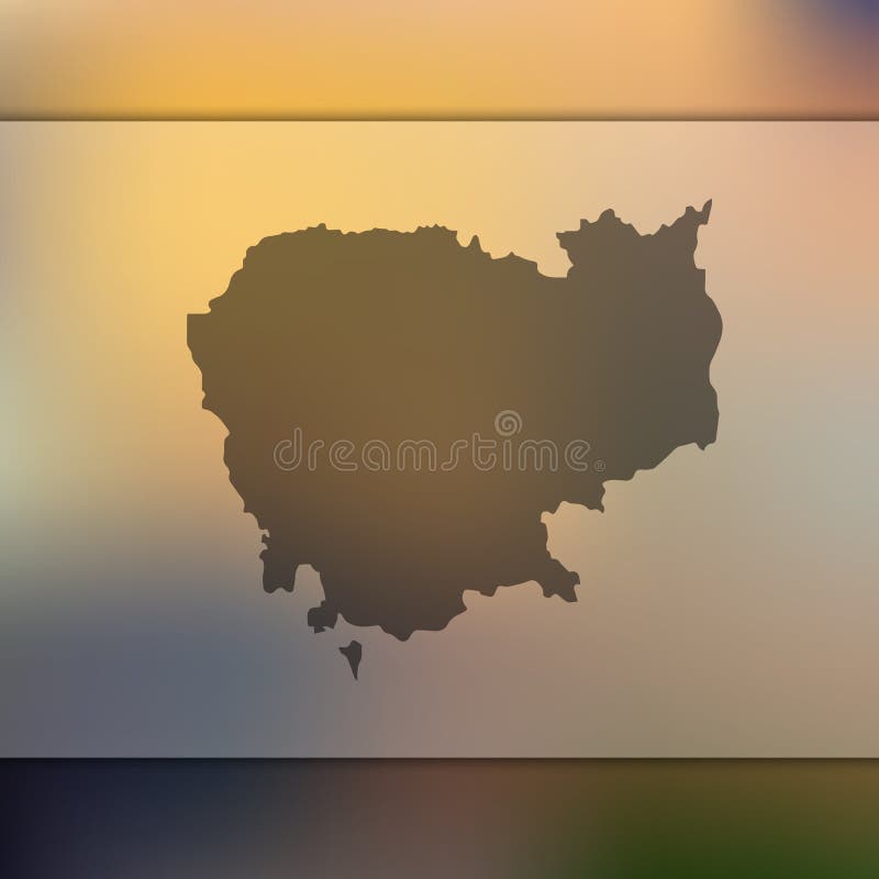 Cambodia State Map Vector Silhouette Stock Vector - Illustration of ...