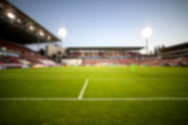 Blurred Background of Soccer Game on an Empty Stadium Stock Image ...