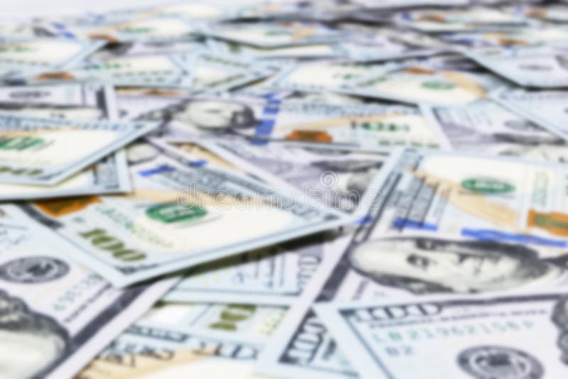 Blurred Background with Stack of One Hundred Dollar Bills. Blur Stack ...