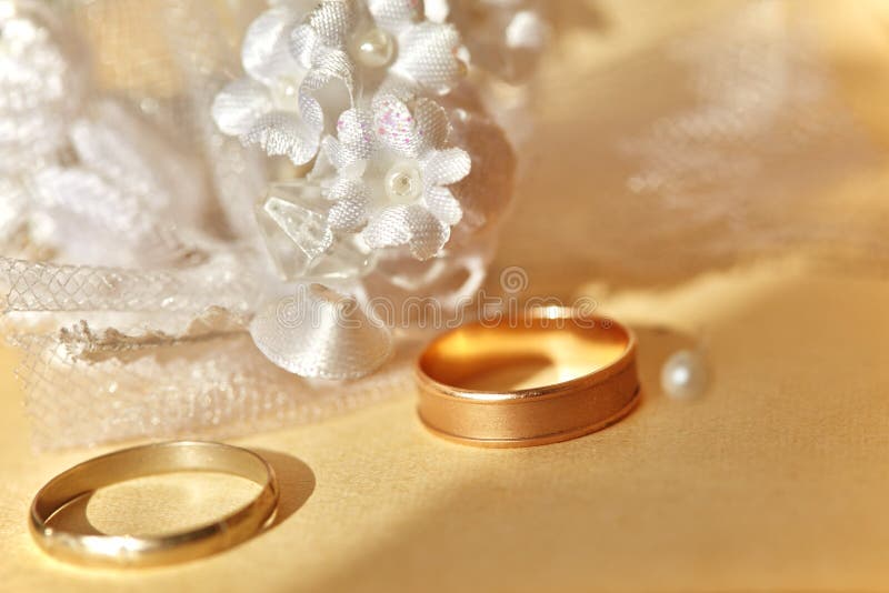 Blurred Background Two Wedding Rings.Two Rings Stock Photo - Image of ...