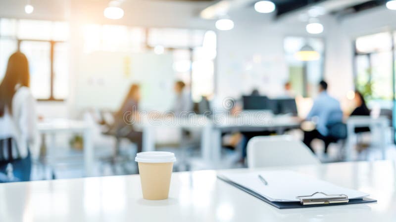 A Blurred Background of a White Collaborative Workspace Stock ...