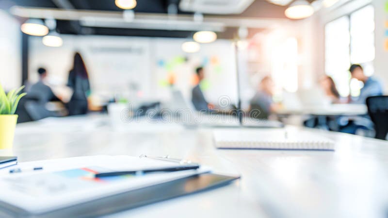 A Blurred Background of a White Collaborative Workspace Stock ...