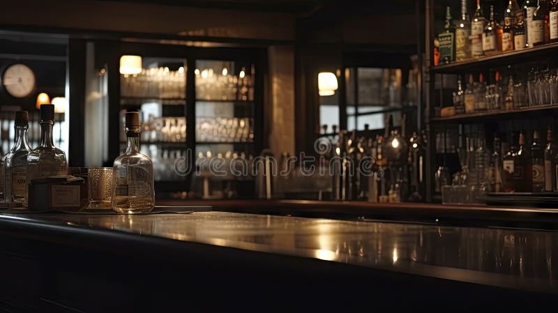 Blurred Bar Counter Background for Invitations and Posters. Stock ...