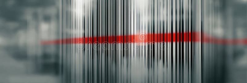 Blurred Barcode Scanner Displays Failure with Red Line Indicating Error ...