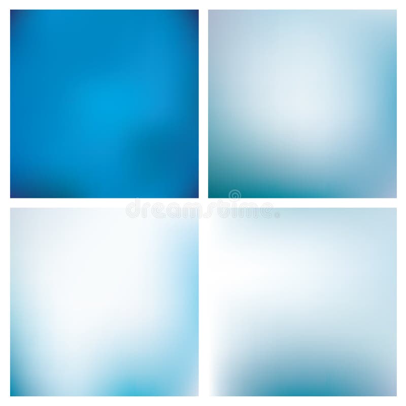 Blurred Blue Backgrounds Set Stock Vector - Illustration of faded, cold ...