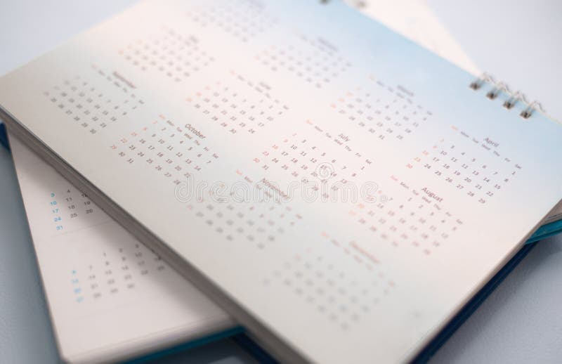 Blurred Blue Calendar on White Tone. Stock Image - Image of schedule ...