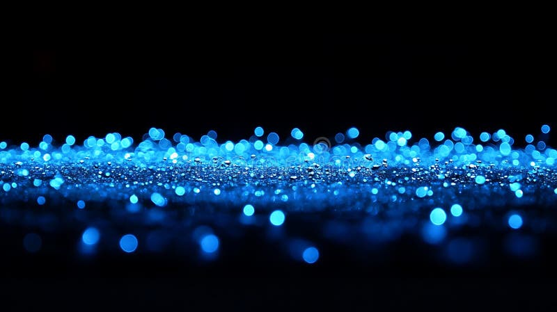Blurred Blue Lights Create a Bokeh Effect Against a Dark Background. the Lights Resemble Stock ...
