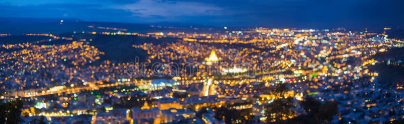 Blurred Bokeh Architectural Urban Panoramic Backdrop Panorama. B Stock ...