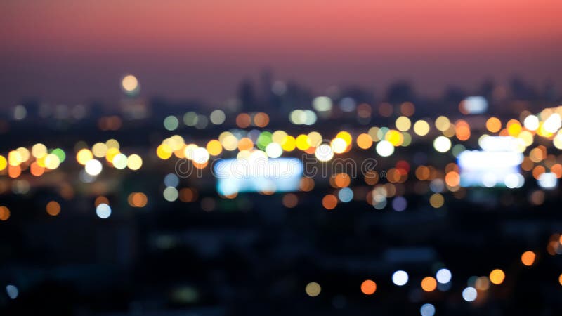 Blurred and Bokeh City Aerial View from the Rooftop View Point Image in ...