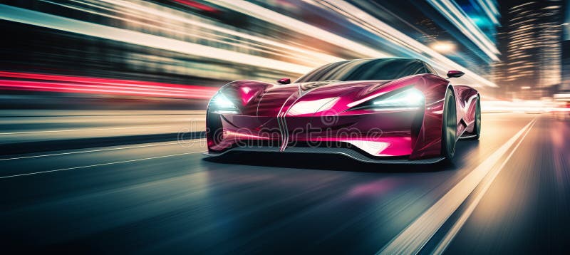 Blurred Bokeh with Colorful Car Tail Lights and Racing Visuals for a ...