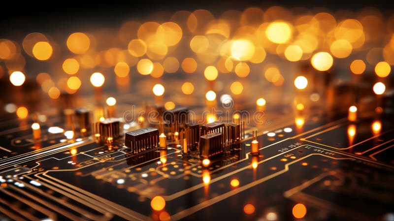 Blurred Bokeh Effect with Binary Code and Computer Circuitry for ...