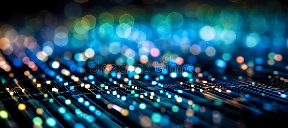 Blurred Bokeh Effect with Binary Code and Computer Circuitry for a Tech ...