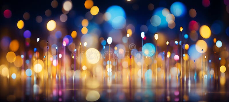 Blurred Bokeh Effect with Glowing Tech Symbols and Futuristic Visuals ...