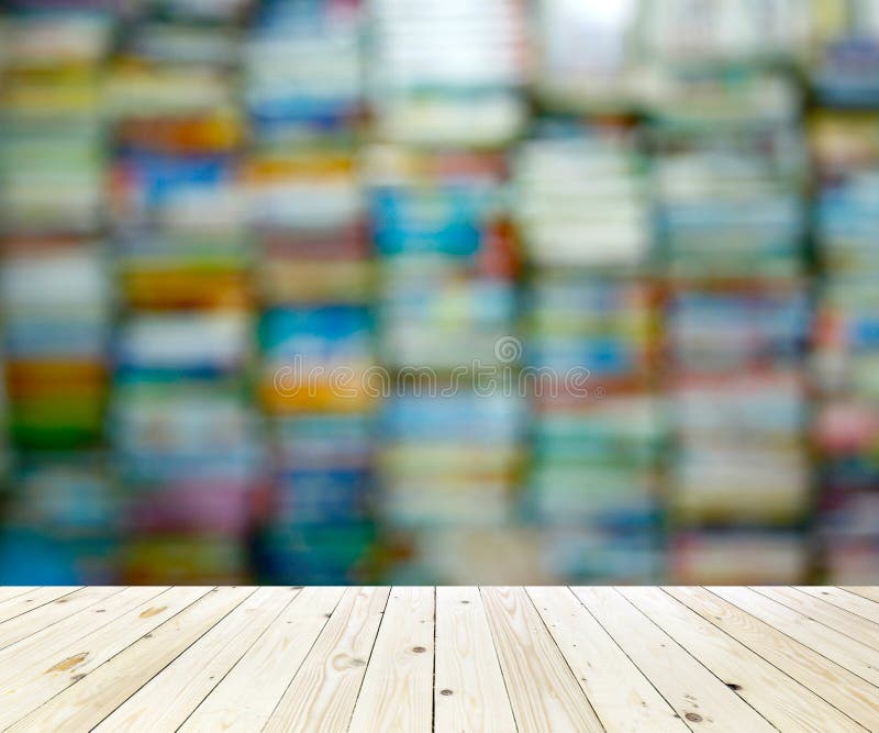 Blurred Books on the Shelf in Public Library. Stock Photo - Image of ...