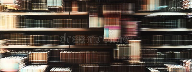 Blurred Bookshelf Filled with Colorful Books. Stock Illustration ...